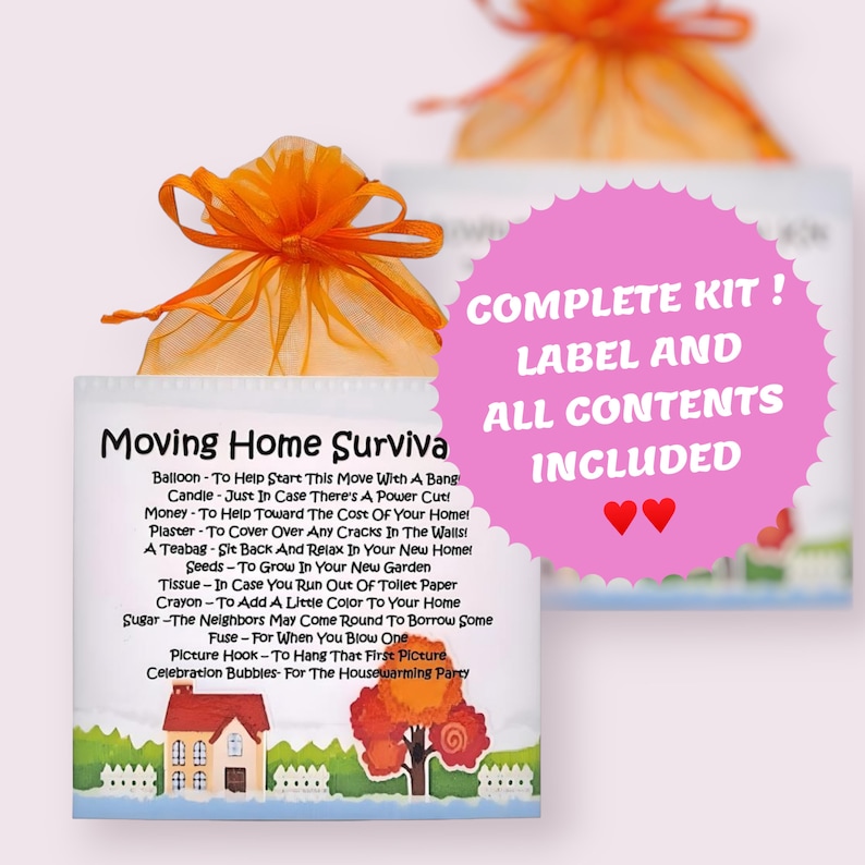 Moving Home Survival Kit ~ Fun Novelty Gift & Card Alternative | Good ...