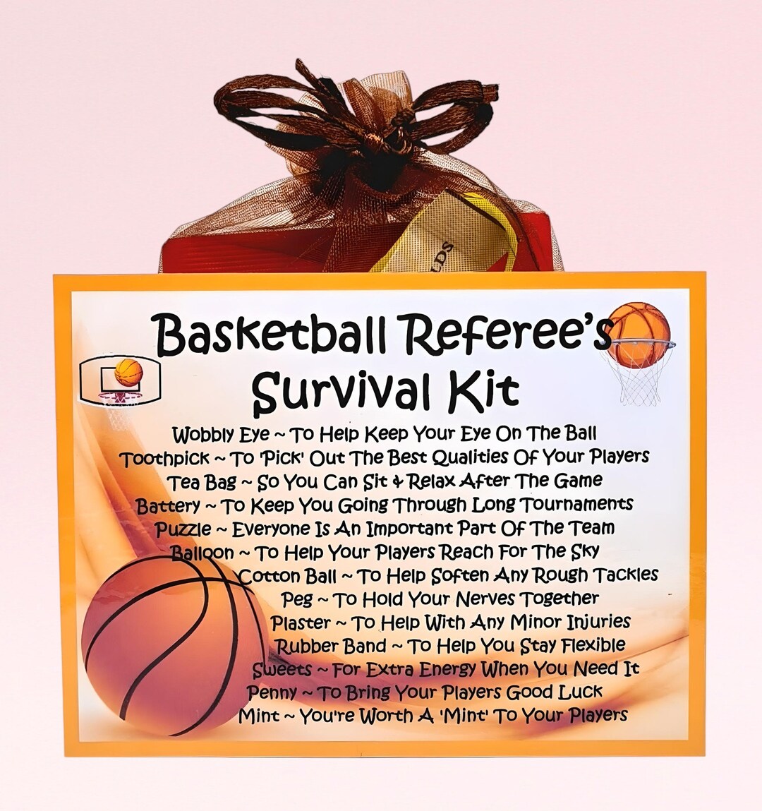 Basketball Referee's Survival Kit ~ Fun Novelty Gift & Card | Birthday ...