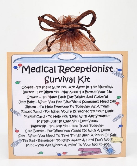 Medical Receptionist Survival Kit Fun Novelty Gift & | Etsy