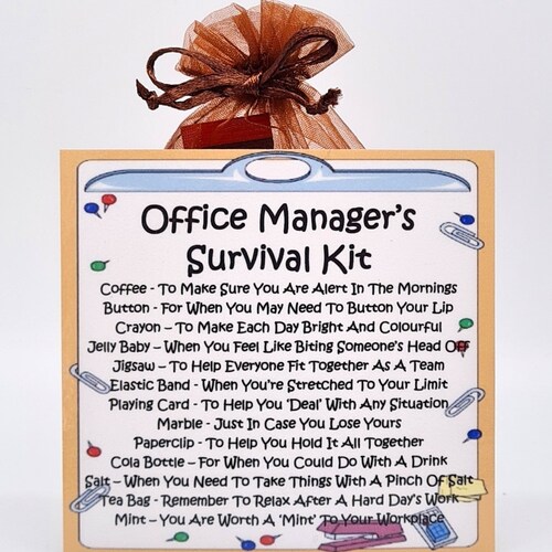 Receptionist's Survival Kit Fun Novelty Gift & Card - Etsy