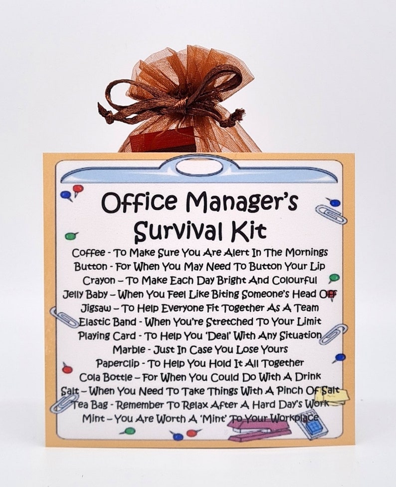 Office Manager's Survival Kit Fun Novelty Gift & Card | Etsy