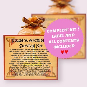 Student Architect Survival Kit Fun Novelty Gift & Card Alternative ...