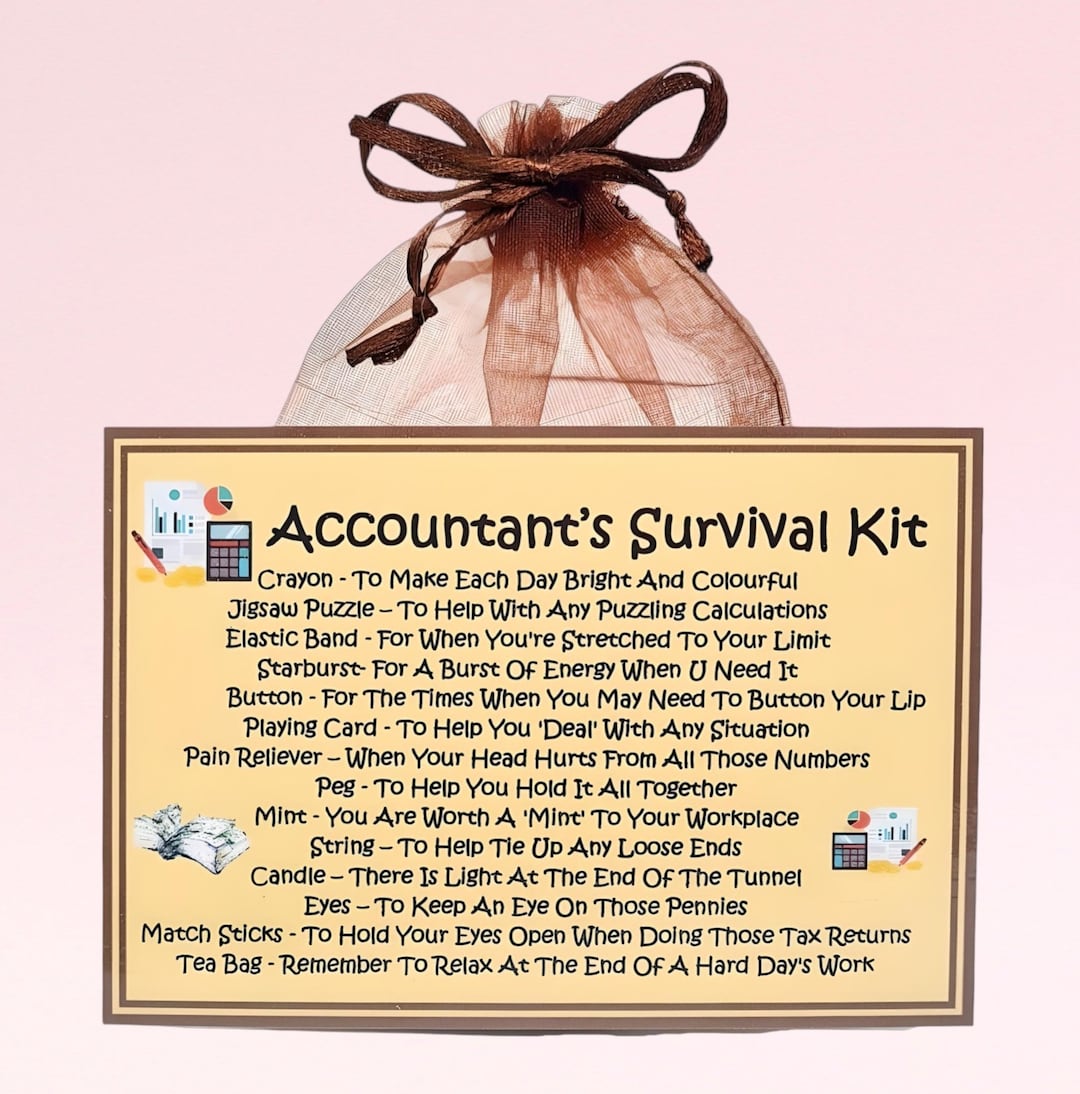 Accountant's Survival Kit ~ Fun Novelty Gift & Card | Birthday Present ...
