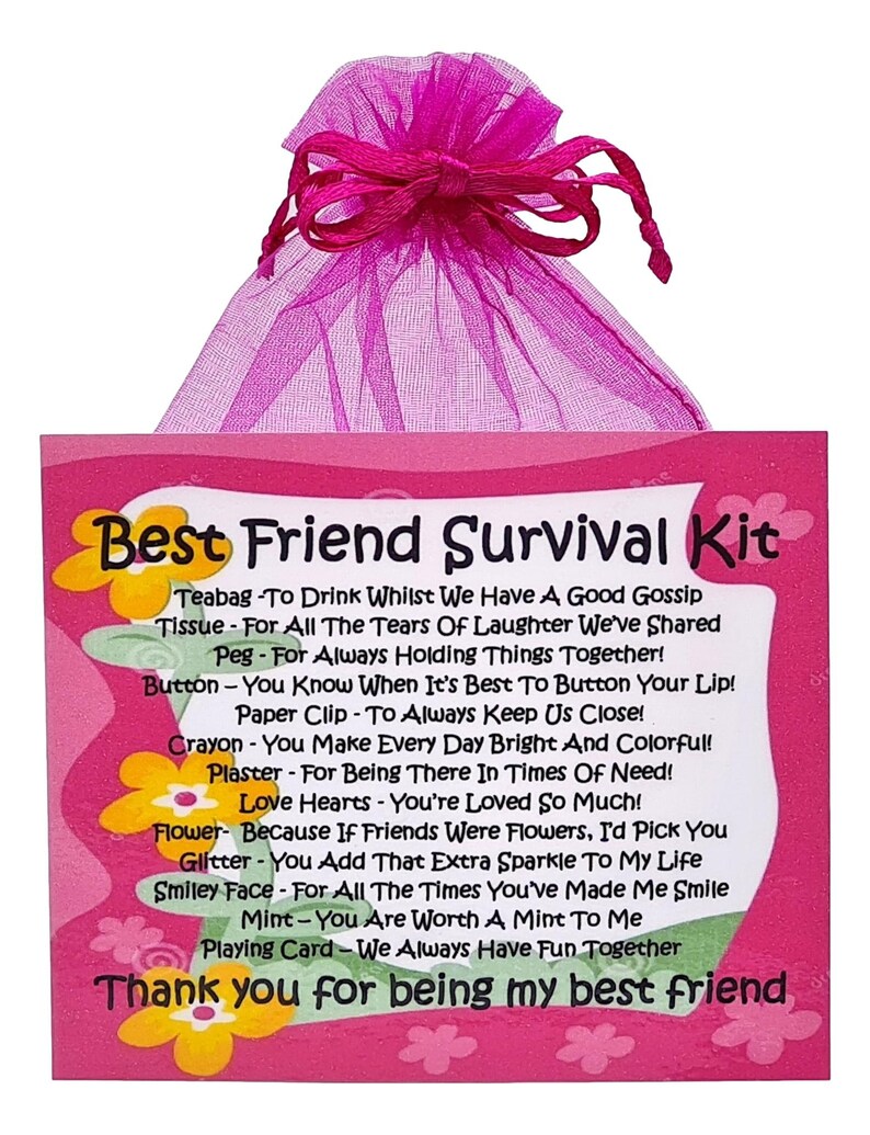Best Friend Survival Kit Fun Novelty Gift & Card - Etsy
