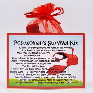Postwoman's Survival Kit ~ Fun Novelty Gift & Card | Birthday Present ...