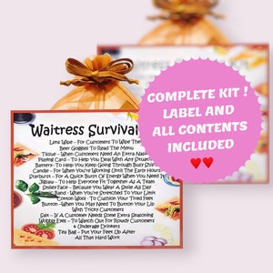 Waitress Survival Kit ~ Fun Novelty Gift & Card Alternative | Birthday ...