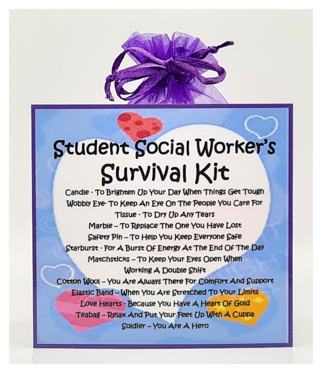 Student Social Worker's Survival Kit Fun Novelty Gift & - Etsy