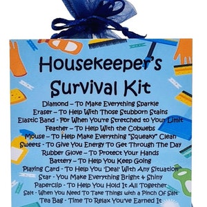 Housekeeper's Survival Kit ~ Fun Novelty Gift & Card | Birthday Present ...