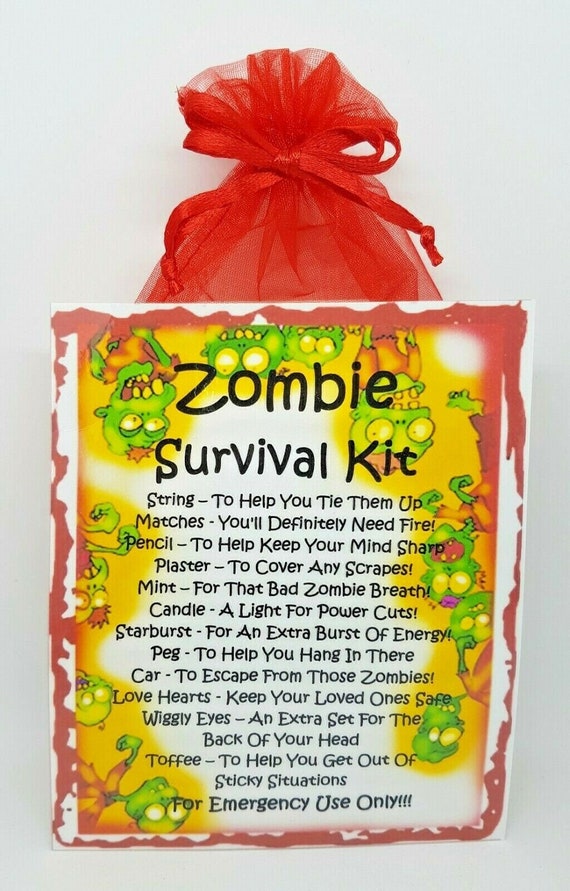Zombie Survival Kit Fun Novelty Gift & Card/ Keepsake /Thank | Etsy