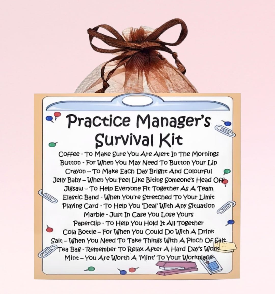 Practice Manager's Survival Kit ~ Fun Novelty Gift & Card Alternative ...