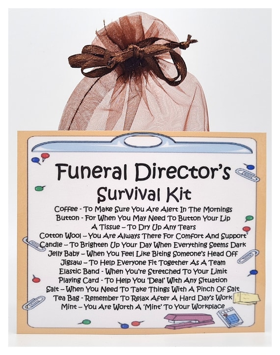 Funeral Director's Survival Kit Fun Novelty Gift & Card | Etsy
