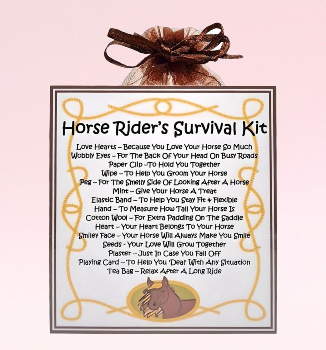 Horse Rider's Survival Kit ~ Fun Novelty Gift & Card | Birthday Present ...