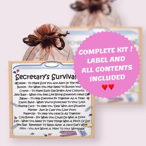 Secretary's Survival Kit ~ Fun Novelty Gift & Card Alternative ...