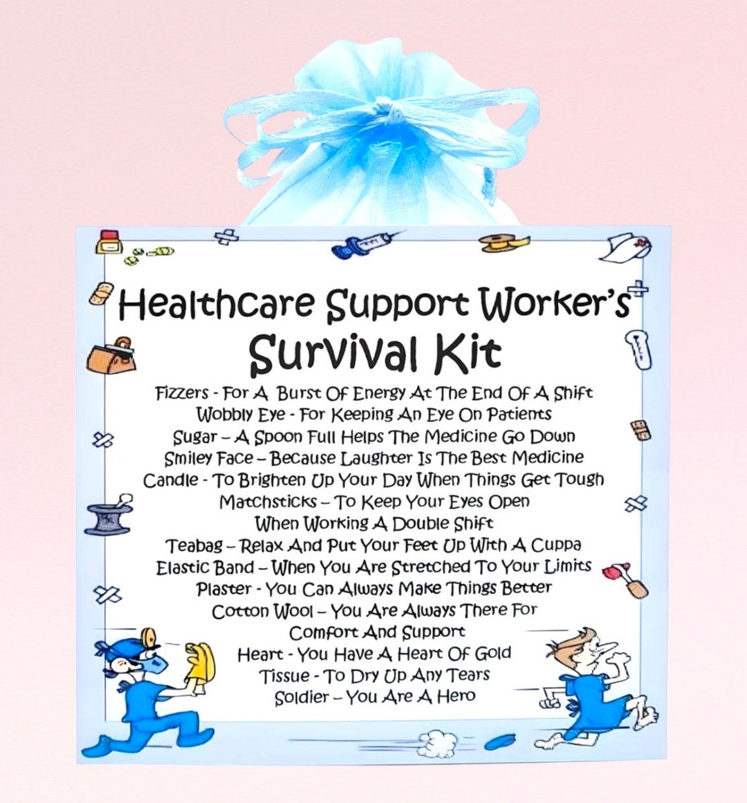 Healthcare Support Worker's Survival Kit ~ Fun Novelty Gift & Card ...