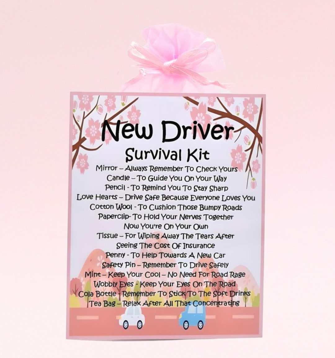 New Driver Survival Kit PINK ~ Fun Novelty Congratulations Gift ...