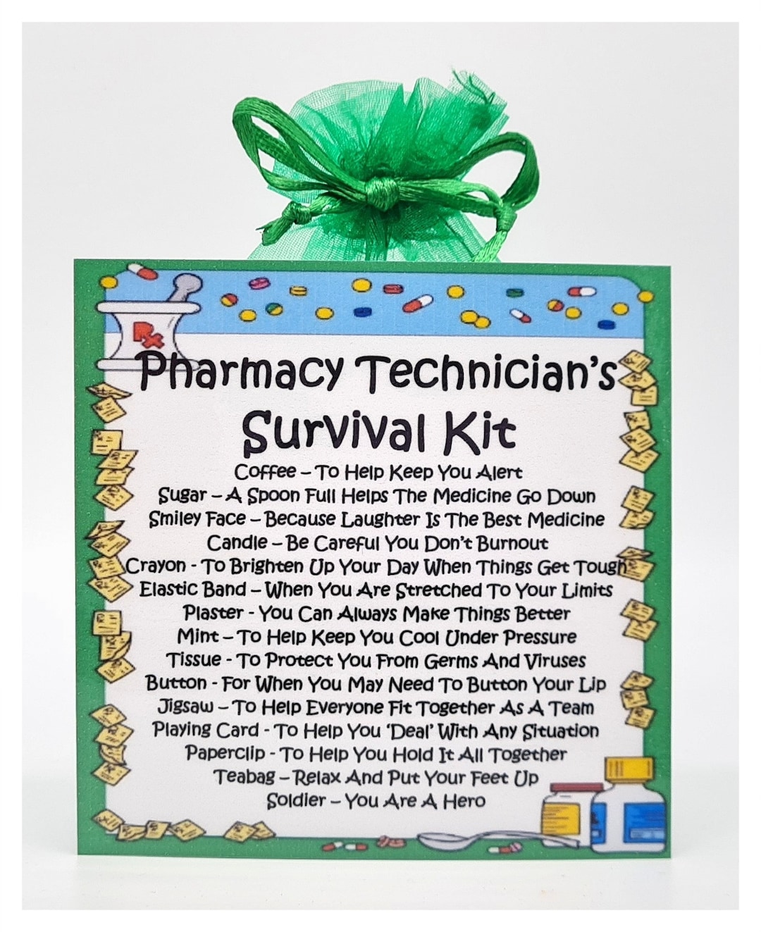 Pharmacy Technician's Survival Kit Fun Novelty Gift & - Etsy