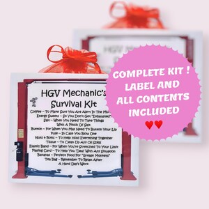 HGV Mechanic's Survival Kit ~ Fun Novelty Gift & Card Alternative ...