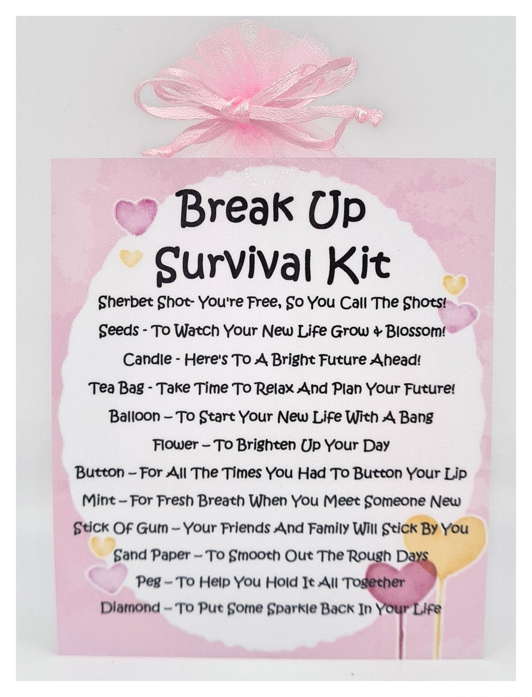 Break up Survival Kit Fun Novelty Gift & Card Alternative - Etsy