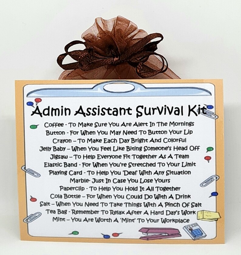 Admin Assistant Survival Kit Fun/ novelty office gift / | Etsy