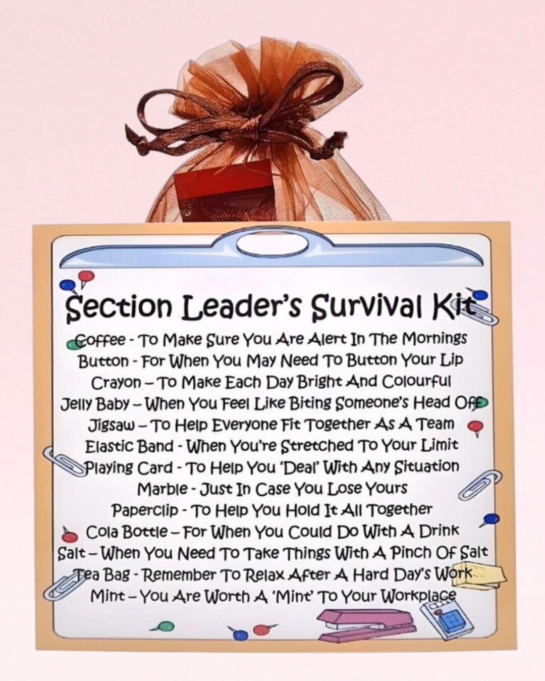 Section Leader's Survival Kit ~ Fun Novelty Gift & Card Alternative ...