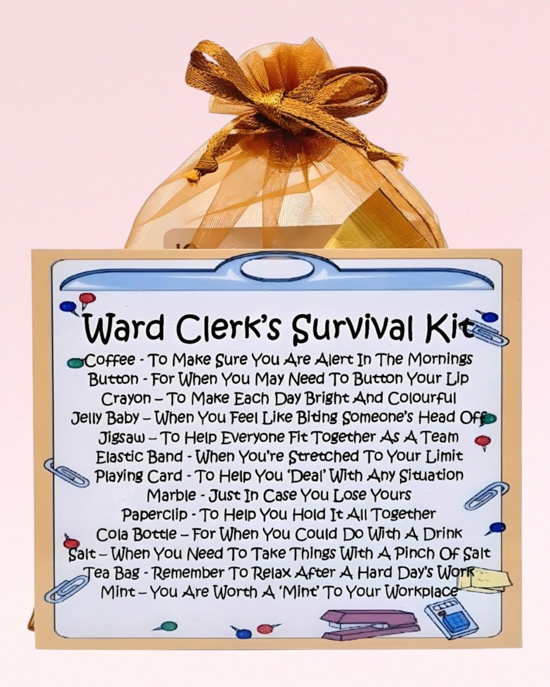 Ward Clerk's Survival Kit ~ Fun Novelty Gift & Card Alternative ...