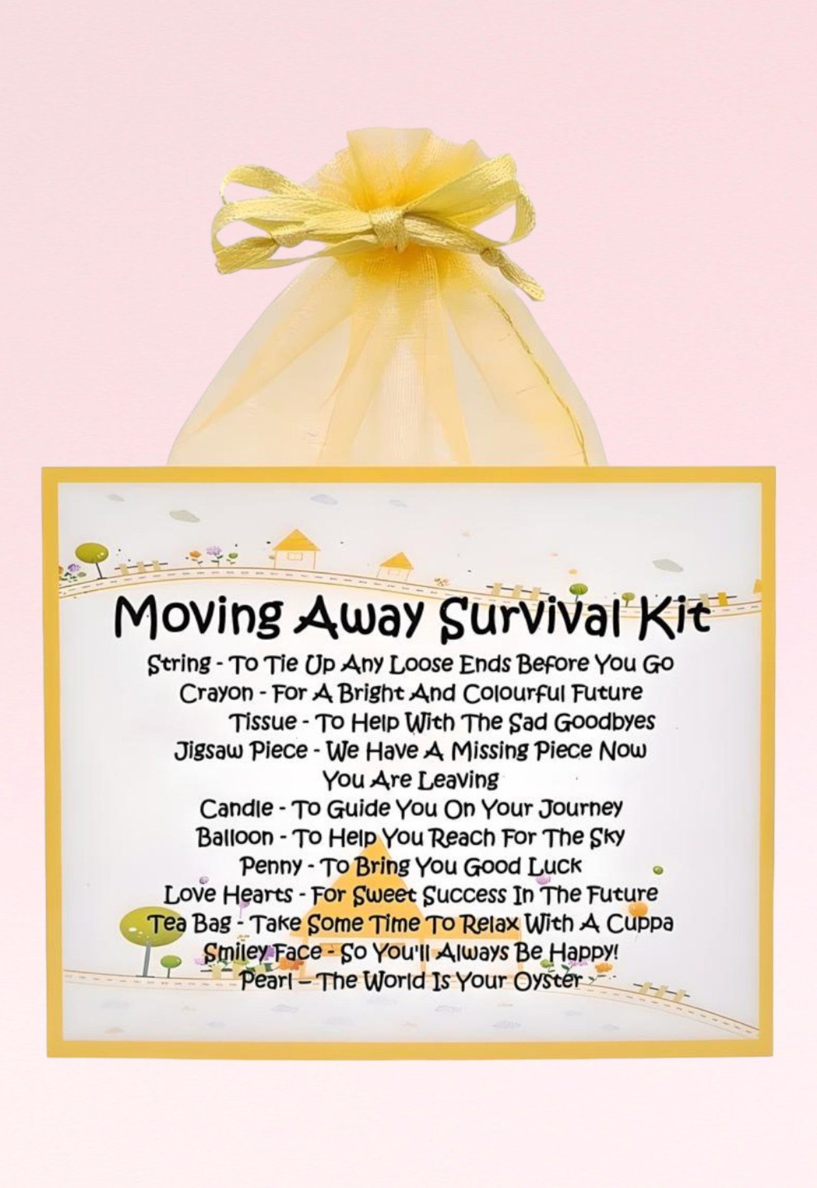 Moving Away Survival Kit ~ Fun Novelty Gift | Good Luck | Goodbye Gift ...