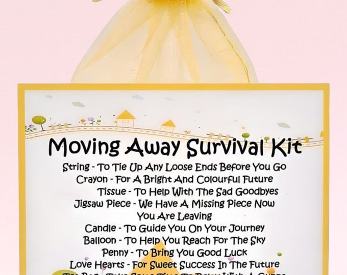 Moving Away Survival Kit ~ Fun Novelty Gift | Good Luck | Goodbye Gift ...
