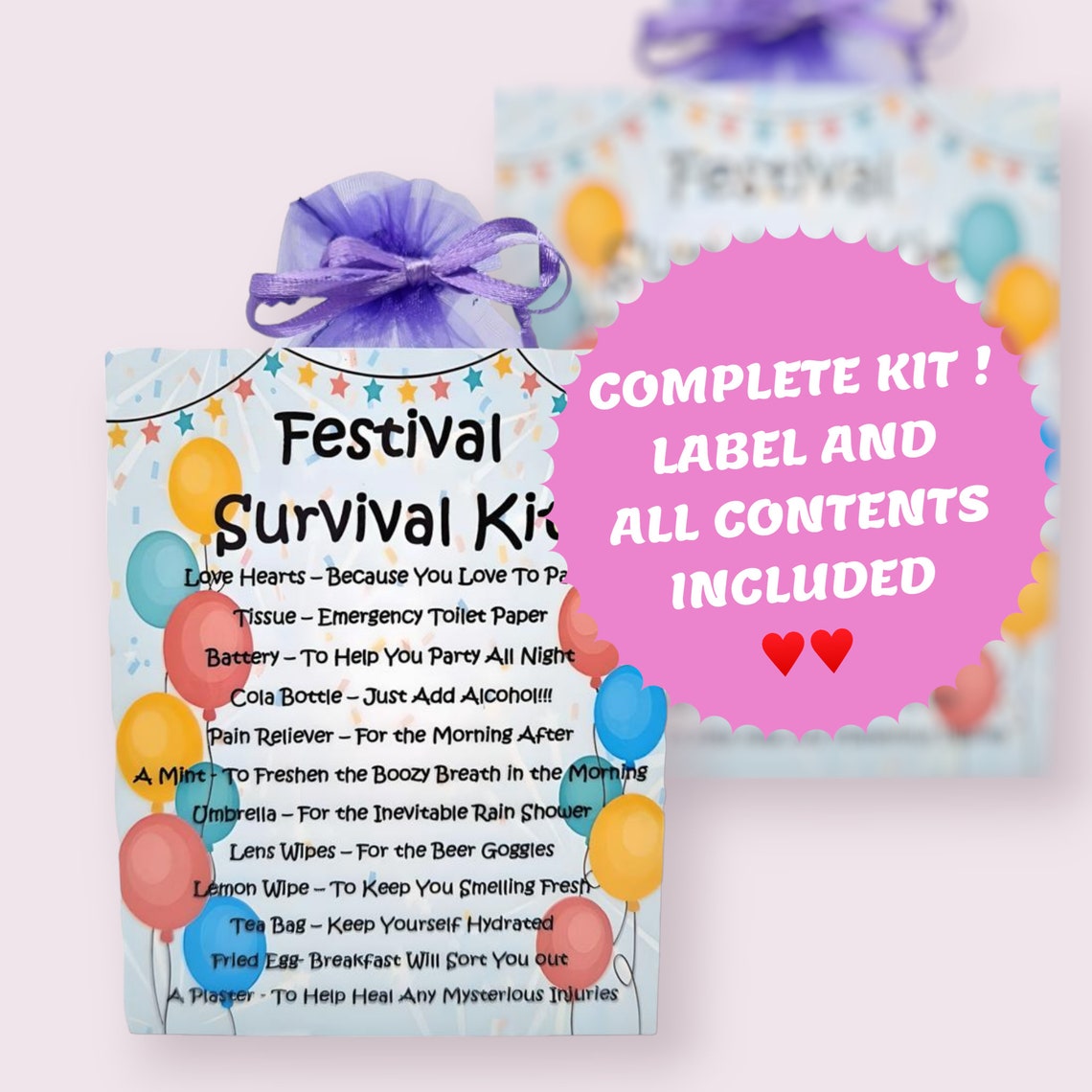Festival Survival Kit ~ Fun Novelty Gift & Keepsake for A Festival ...