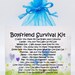 Boyfriend Survival Kit ~ Unique Fun Novelty Gift & Greetings Card ...