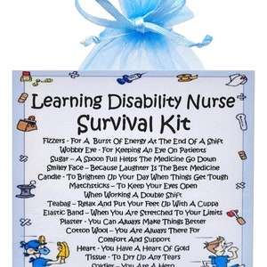 Learning Disability Nurse Survival Kit ~ Fun Novelty Gift & Card ...
