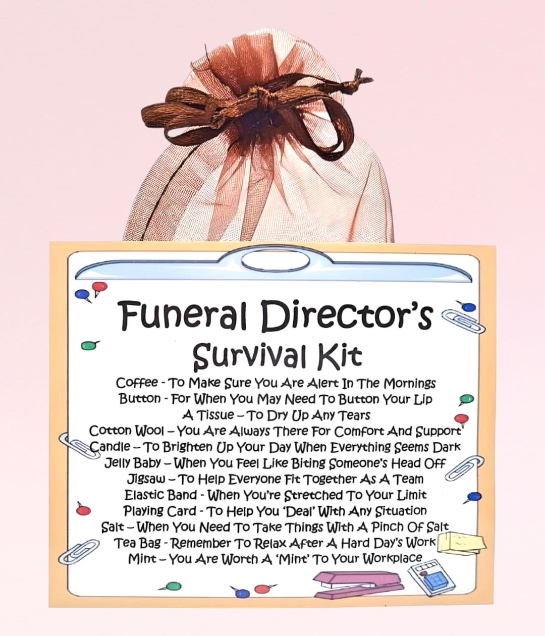 Funeral Director's Survival Kit ~ Fun Novelty Gift & Card Alternative ...
