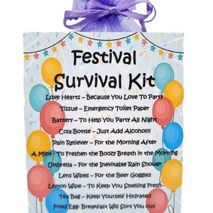 Festival Survival Kit ~ Fun Novelty Gift & Keepsake for A Festival ...
