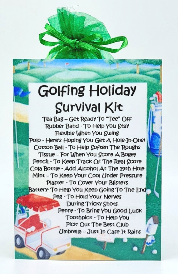 Golfing Holiday Survival Kit Fun Novelty Gift & Card - Etsy