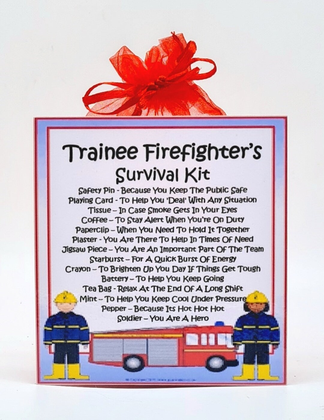 Trainee Firefighter's Survival Kit Fun Novelty Gift & - Etsy