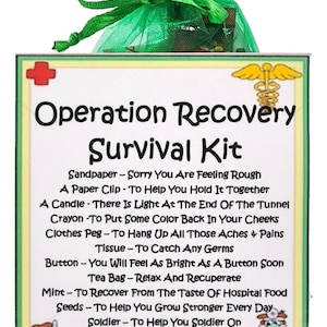 Operation Recovery Survival Kit ~ Fun Novelty Gift & Card Alternative ...