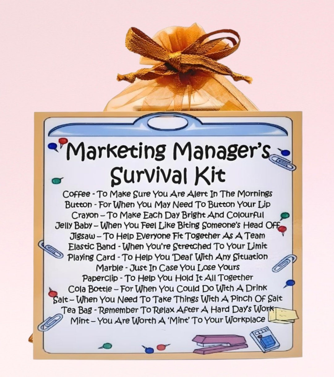 Marketing Manager's Survival Kit ~ Fun Novelty Gift & Card Alternative ...