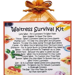 Waitress Survival Kit ~ Fun Novelty Gift & Card Alternative | Birthday ...