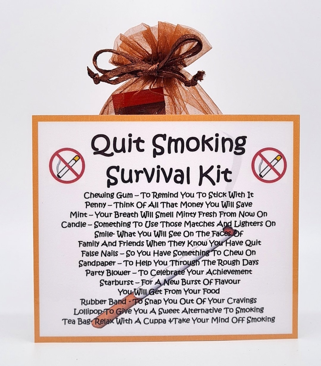 Quit Smoking Survival Kit Fun Novelty Gift Birthday Greeting Cards Good ...