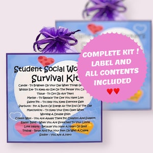 Student Social Worker's Survival Kit ~ Fun Novelty Gift & Card ...
