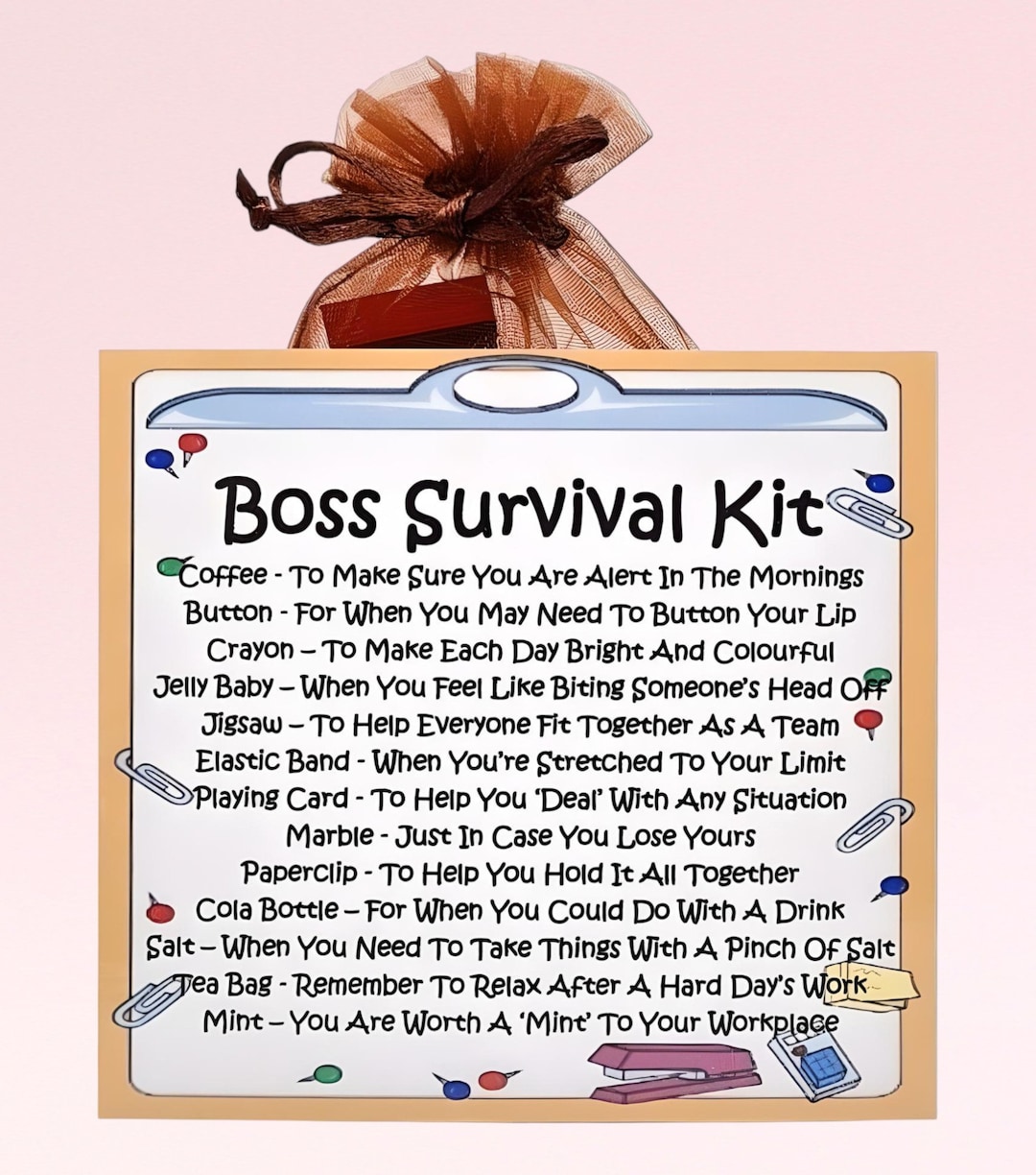 Boss Survival Kit ~ Fun, Novelty Gift & Card Alternative | Birthday ...