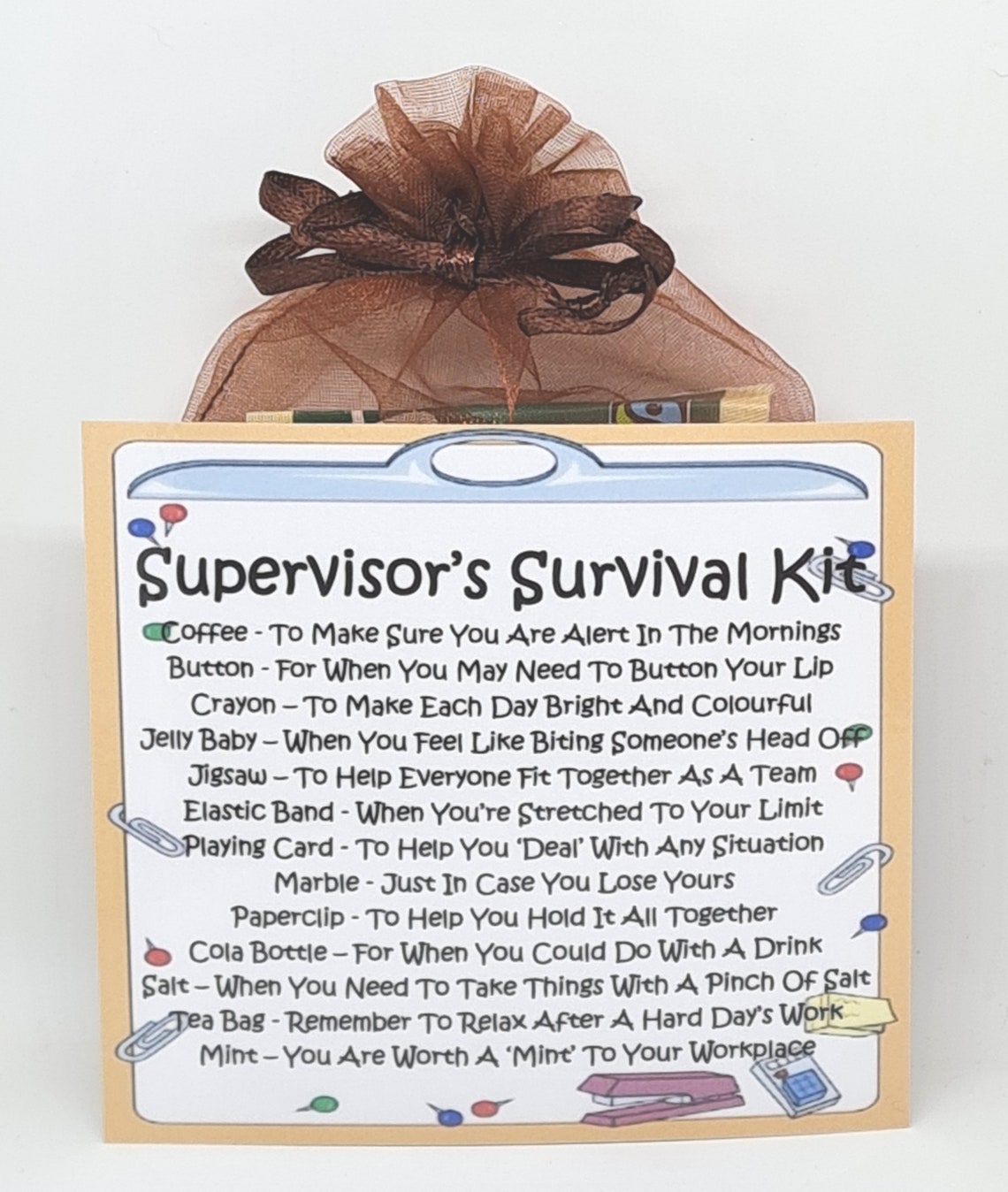 Supervisor's Survival Kit Fun/ novelty office gift / | Etsy