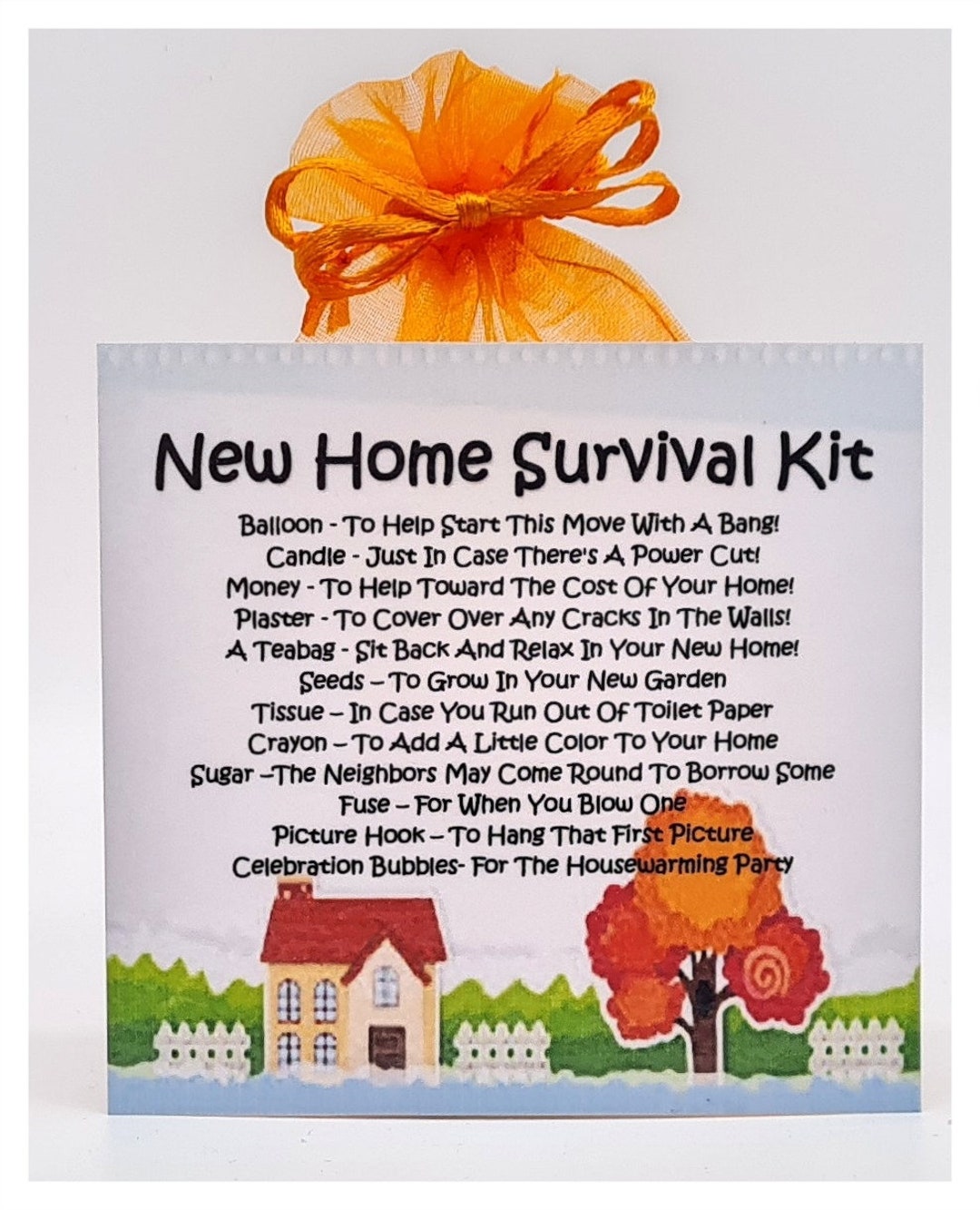 New Home Survival Kit Fun Novelty Gift Good Luck Personalised Keepsake ...