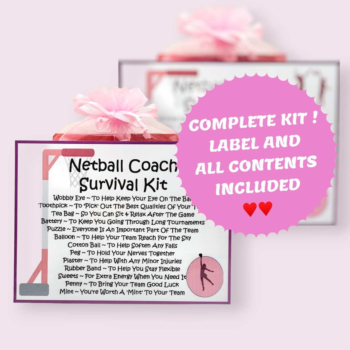 Netball Coach Survival Kit ~ Fun Novelty Gift & Card | Birthday Present ...