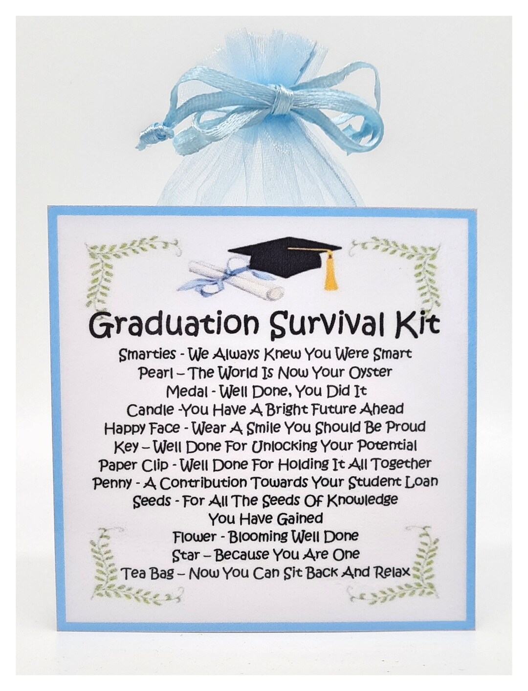 Graduation Survival Kit Fun Novelty Gift & Card Alternative Good Luck ...