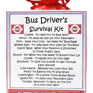 Bus Driver's Survival Kit ~ Fun Novelty Gift & Card Alternative ...