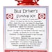 Bus Driver's Survival Kit Fun, Novelty Gift & Card Alternative Birthday ...