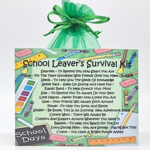 School Leaver's Survival Kit Fun Novelty Gift & Card | Etsy