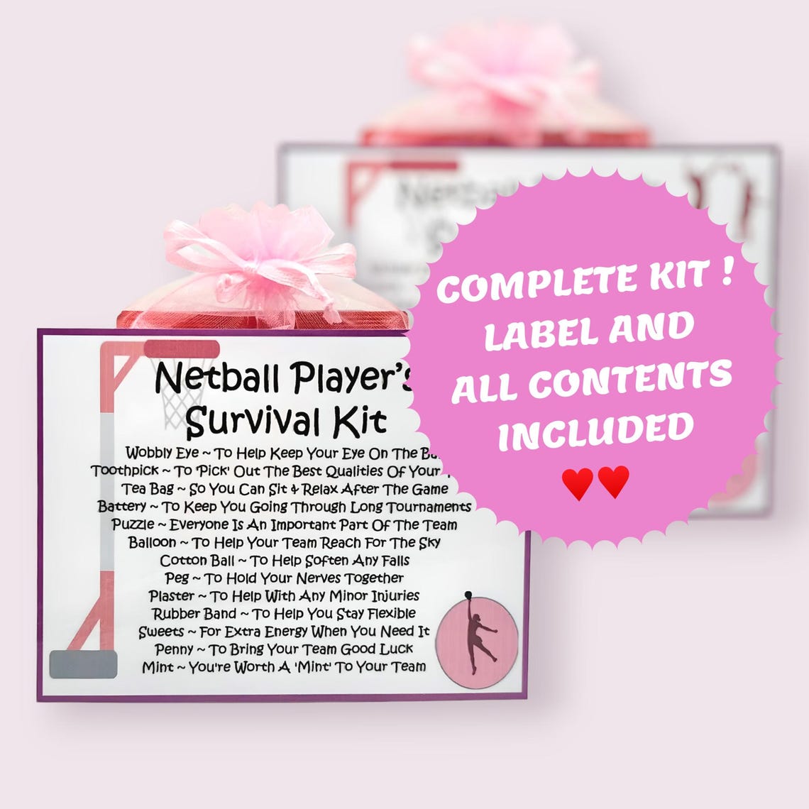 Netball Player's Survival Kit ~ Fun Novelty Gift & Card | Birthday ...