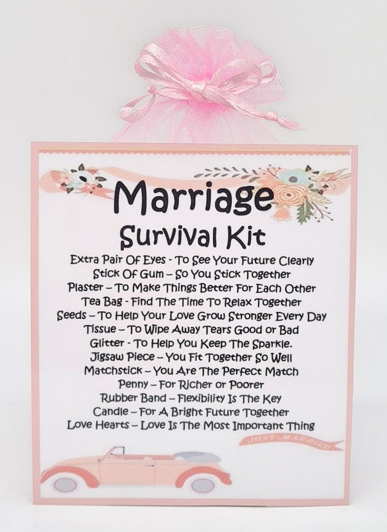 Marriage Survival Kit Pink A Unique Fun Novelty Wedding T Etsy