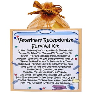 Veterinary Receptionist Survival Kit ~ Fun Novelty Gift & Greetings ...